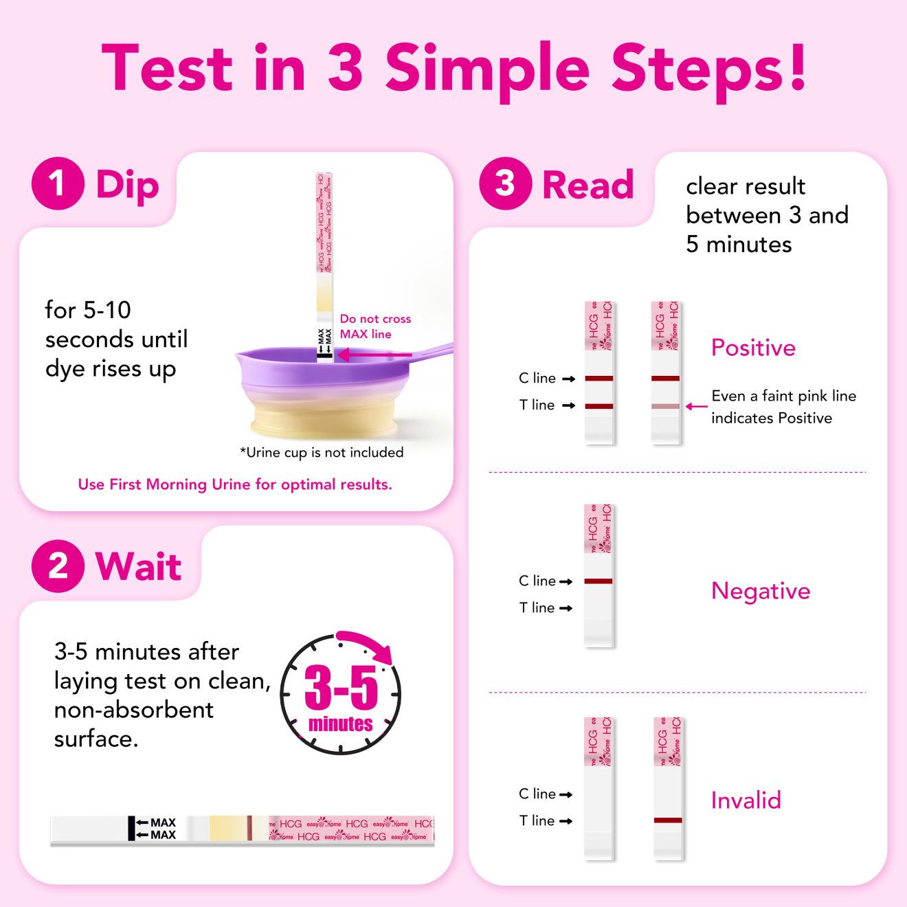 Easy@Home Pregnancy Test Kit: 20 Pack for Early Urine hCG Detection ...